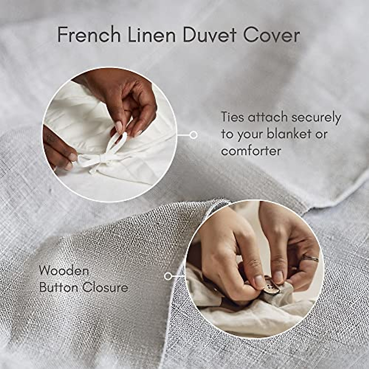 Baloo Soft 25lb King Weighted Blanket with Removable Linen Cover - Heavy Cotton Quilted Blanket - Grey, 80x87 inches Living