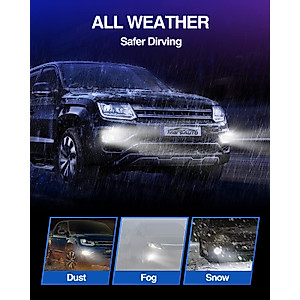 Marsauto H11 H8 H16 LED Fog Light Bulbs, 6000k Xenon White, Superior Bright CSP Chips 360-degree Illumination DRL, Halogen Bulbs Replacement for Cars,Trucks,SUVS