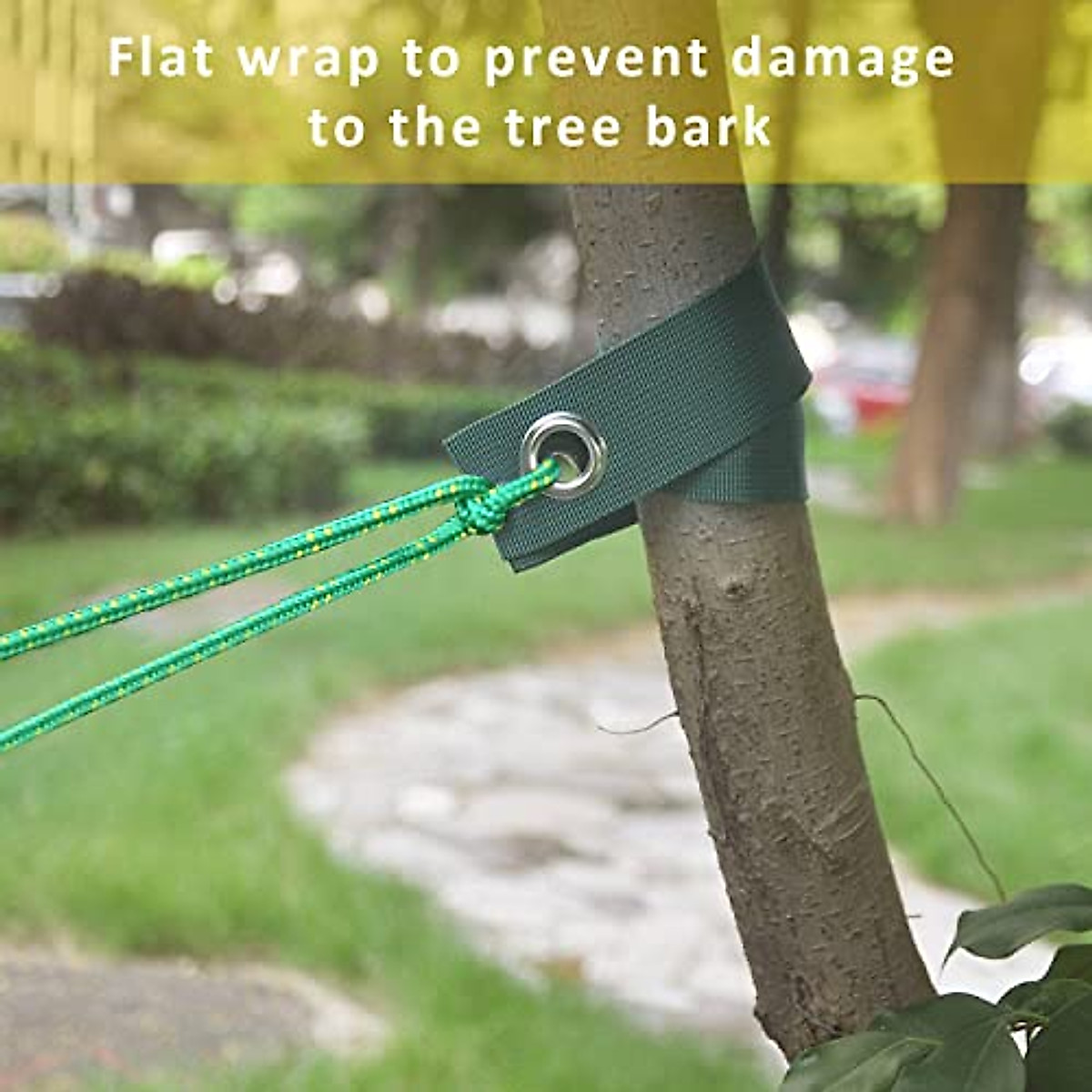 FCENDS Tree Stake Kit, Heavy Duty Anchor Support Kit for Young Trees Against Bad Weather, Tree Straightening Kit Include 3Pcs Tree Straps, 3Pcs 11.8 in Metal Stakes, 3Pcs Ropes