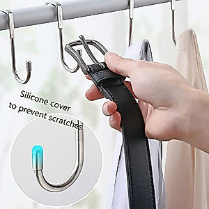 Shower Door Hooks(４-Pack), Over Door Hooks, Towel Hooks for Bathroom Frameless Glass Shower Door, Cabinet Door Hook, Silver