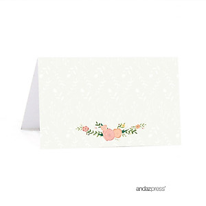 Andaz Press Floral Roses Girl Baby Shower Collection, Table Tent Printable Place Cards, 20-Pack