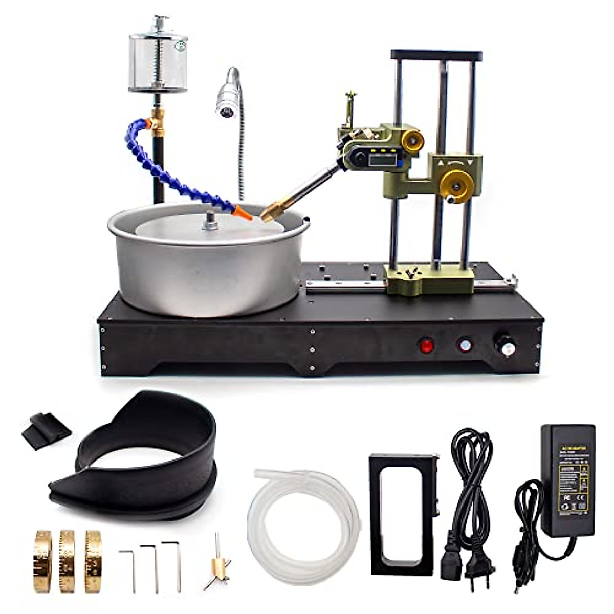 Gem Faceting Machine Gemstone Angle Polisher Craftsman Jewel Flat Grinder with Precision Adjustable Manipulator AC100-240V (New Digital Display)