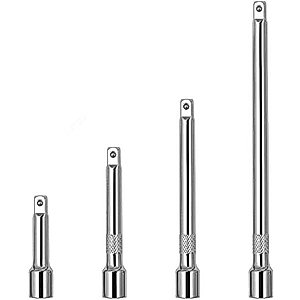 1/4" Socket Extension Set - 4PCS Drive Socket Quarter Inch Extension Bar Set 2" / 50mm, 3" / 75mm, 4" / 100mm, 6" / 150mm CR-V Durable Material