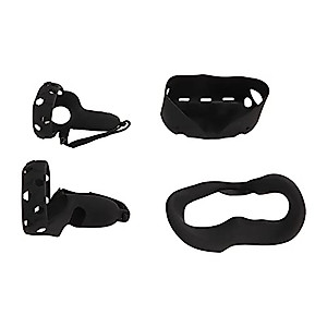 Controller Grips Cover for Oculus Quest 2, Silicone VR Shell Cover Accessories Set with Face Cover Lens Rotective Cover for Quest 2 Accessories (Black)