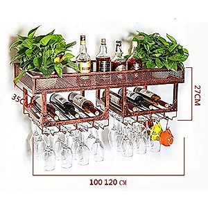 Wine Cabinets European Hanging Wine Rack Metal Iron Storage Rack Bar Home Ceiling Wall-Mounted Wine Champagne Glass Wine Glass Goblet Rack Wine Bottle Rack Multi-Size Storage (Color : A, SizHeavy
