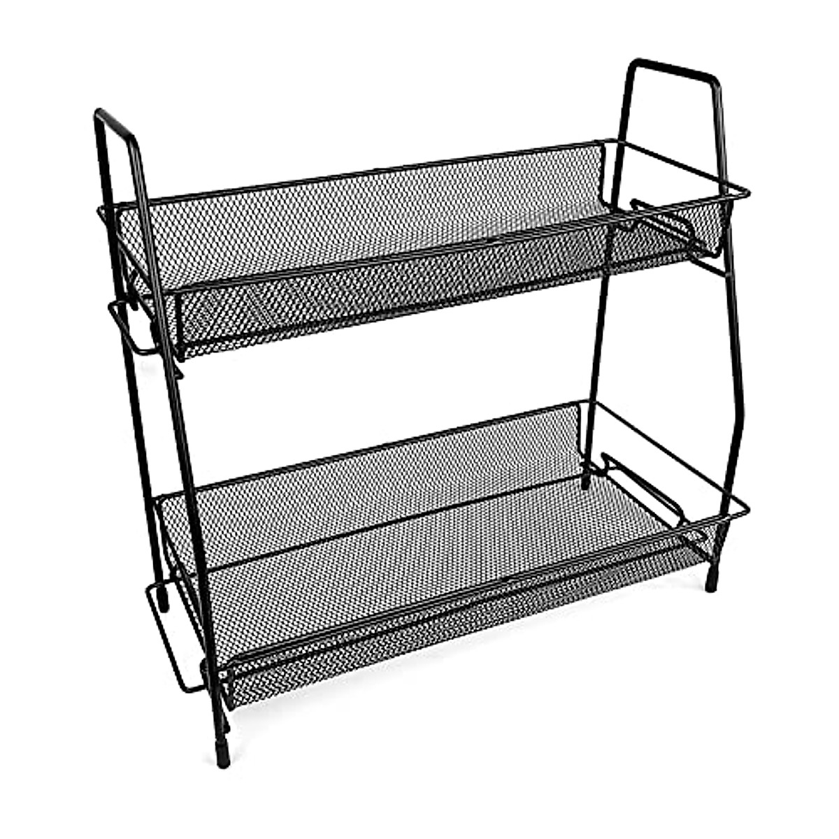 Glynae Kitchen countertop organizer spice rack L35 x W17 x H32.5 cm Bathroom counter organizer storage shelf easy to install and firm - Black