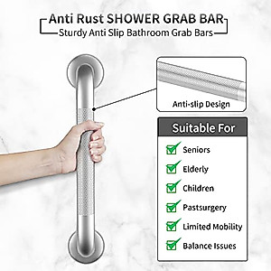 2 Pack 16 Inch Grab Bars for Bathtubs and Showers, Anti Slip Shower Grab Bars Stainless Steel Shower Handle Toilet Handicap Elderly Senior Assist Bathroom Saft Handle