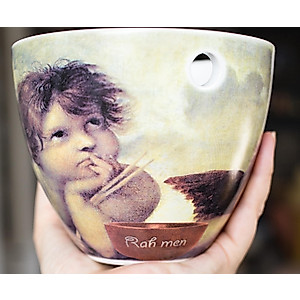 Bowl Bop Cherub Fine Art Japanese Ceramic Dinnerware Set | Includes 16-Ounce Ramen Noodle Bowl and Wooden Chopsticks | Asian Food Dish Set for Home & Kitchen