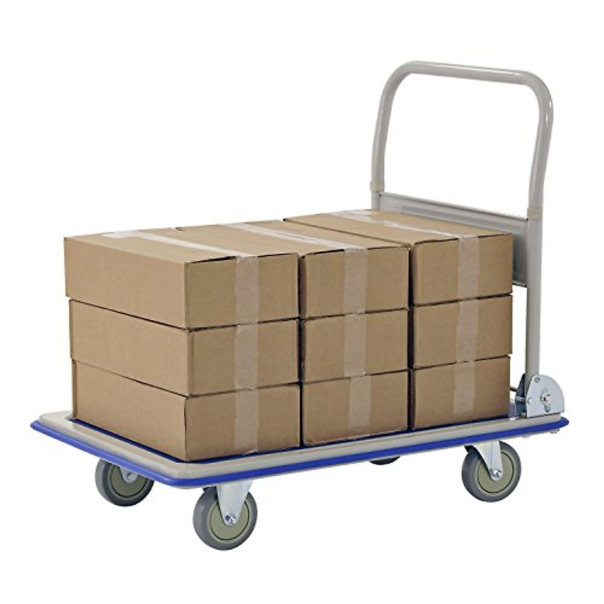 Juggernaut Carts Heavy Duty 660 lb. Capacity Folding Platform Cart, 11.02" Height, 23.2" Width, 35.4" Length, 660 Pounds Load Capacity - FPTC3623-BLUE