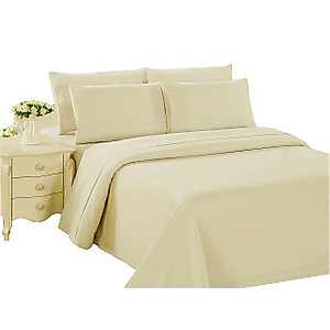 Marina Decoration Ultra Soft Silky Zipper Solid Rayon Derived from Bamboo All Season 3 Pieces Duvet Cover Set with 2 Pillowcases, Ivory Color King Size