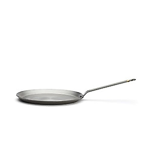 de Buyer MINERAL B Carbon Steel Crepe & Tortilla Pan - 12” - Ideal for Making & Reheating Crepes, Tortillas & Pancakes - Naturally Nonstick - Made in France