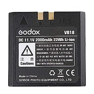 GODOX VB18 Battery Replacement,DC 11.1V 2000mAh Lithium Battery Pack for V860II V850 V860C V860N Speedlite Flash