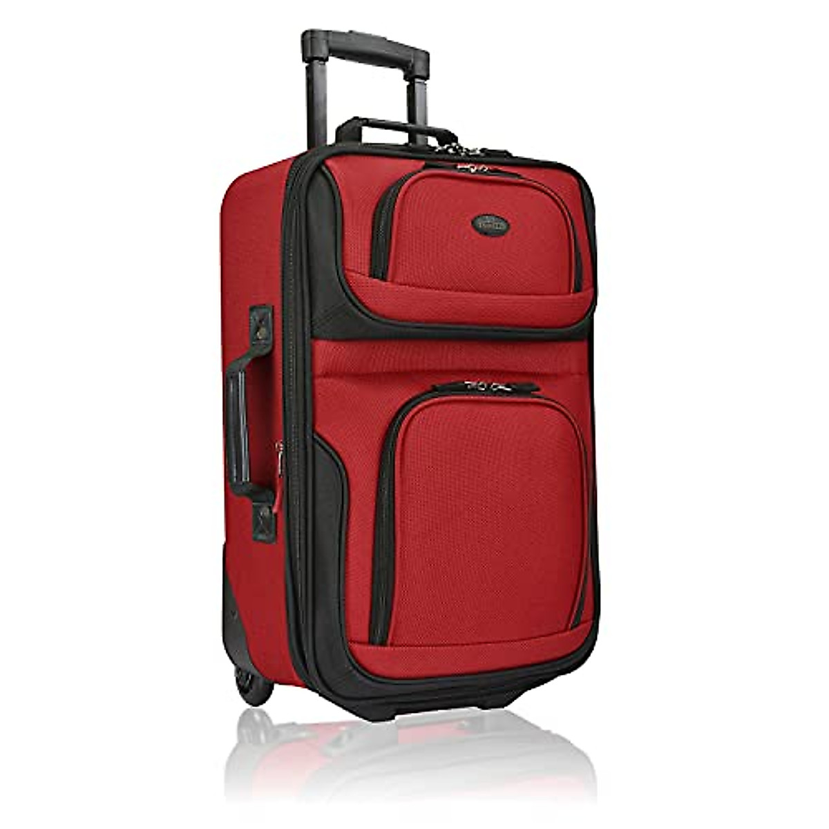 U.S. Traveler Rio Rugged Fabric Expandable Carry-On Luggage Set, Red, 2-Piece Set