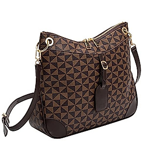 anck Crossbody Bags for Women Luxurious Leather Women's Shoulder Purse- Zipper Pocket Small Crossbody Bags for Women Purses Fashion Leather Lightweight Handbags Shoulder Bag (Brown)