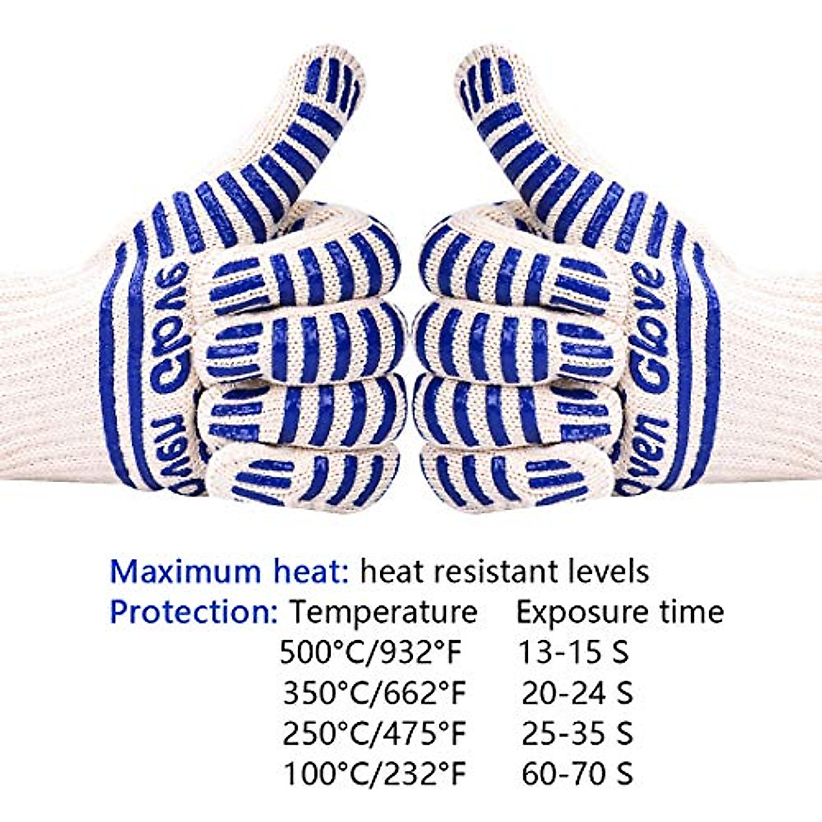 CZSYZCZS Extreme Heat Resistant Oven Gloves -Oven Mitt Hand Protection from Air Fryer Cooking Gloves for BBQ Grilling Baking Cutting Welding Smoker Fireplace Party Present Christmas Use (Blue)