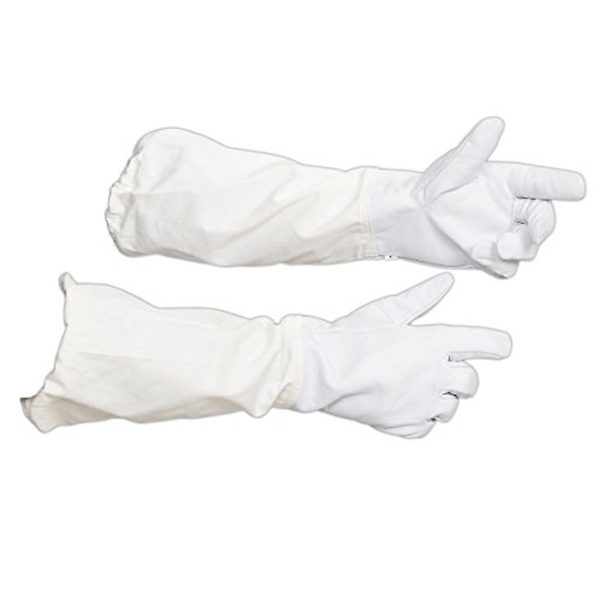 Forest Beekeeping Supply - Goatskin Leather Beekeeper's Glove with Long Canvas Sleeve & Elastic Cuff. (Large)