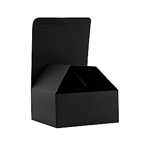 RUSPEPA Recycled Cardboard Gift Boxes - 4"X 4"X 2" - Small Gift Box with Lids for Bracelets, Jewelry and Small Gifts - 30 Pack - Black