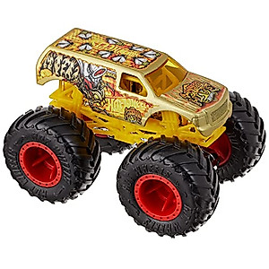 Hot Wheels Monster Trucks, 1:64 Scale Monster Trucks Toy Trucks, Set of 4, Giant Wheels, Favorite Characters and Cool Designs