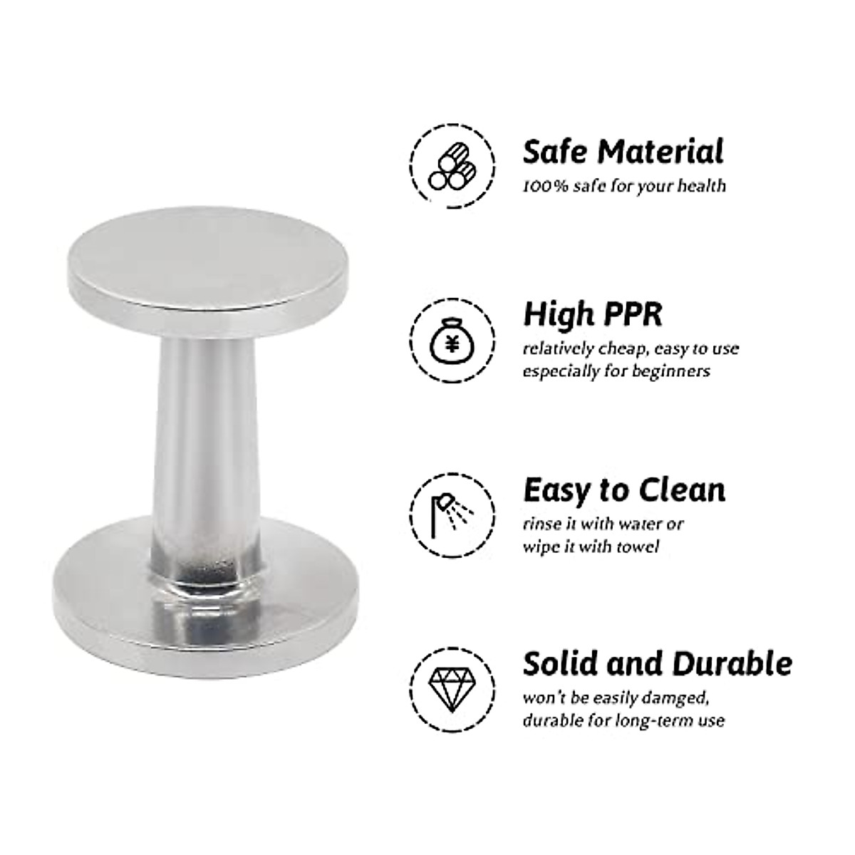 Ezebesta Dual-Sided Espresso Hand Tamper 51mm and 58mm Dual Ended Tamper Coffee Ground Press Barista Tool for Portafilter Machine