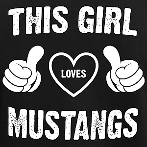 CafePress THIS GIRL LOVES MUSTANGS Women's Dark Pajamas Womens Novelty Pajama Set, Comfortable PJ Sleepwear With Checker Pant