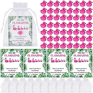 Menkxi 300 Pcs Christmas Flamingos Inspirational Thank You Gifts for Women Motivational Cute Flamingos Resin Gifts Employee Appreciation Gifts for Xmas Girls Happy New Year Gift