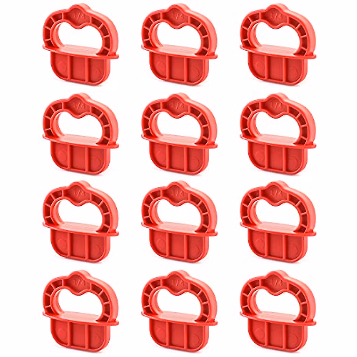 QWORK Deck Board Jig, 12 Pcs 1/4" Gap Deck Board Spacer Rings for Pressure Treated, Composite, PVC, Plank