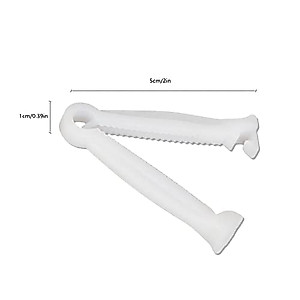 Chaungfu 50pcs Disposable Umbilical Cord Clamp Birth Hemostatic Materials,Pig Umbilical Cord Clamp for Animals Puppy Kittens Cow Livestock Sheep,Home Birth Supplies kit，White, 5x1cm