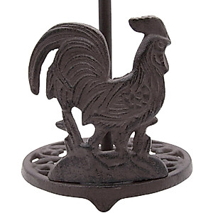 Cast Iron Rooster Paper Towel Holder 13 Inch