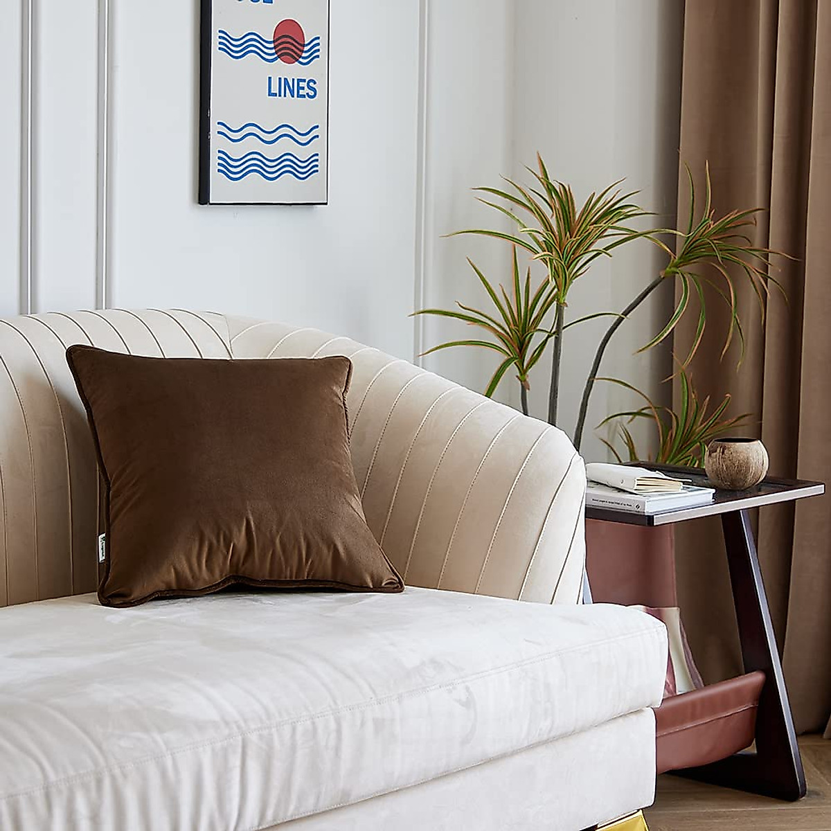 ECOGEOUS Decorative Pillows for Bed,Decor Pillow for Livingroom, Decorative Pillow for Couch,18"x18" in Chocolate Brown,Pack of 2