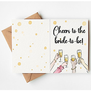 TRIDECOR Bridal Shower Card For Bride To Be, Wedding Card, Engagement Card, Bridesmaid Card - Folded 5"x7" with Envelope, Sticker to Seal - Card for Her, Women, Girlfriend, Bestfriend