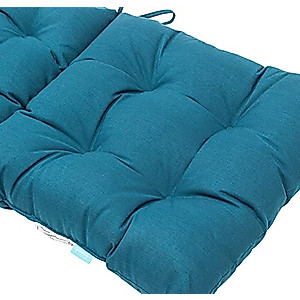 QILLOWAY Indoor/Outdoor High Back Chair Cushion,Tufted, Replacement Cushions - Pack of 4. (Peacock Blue)