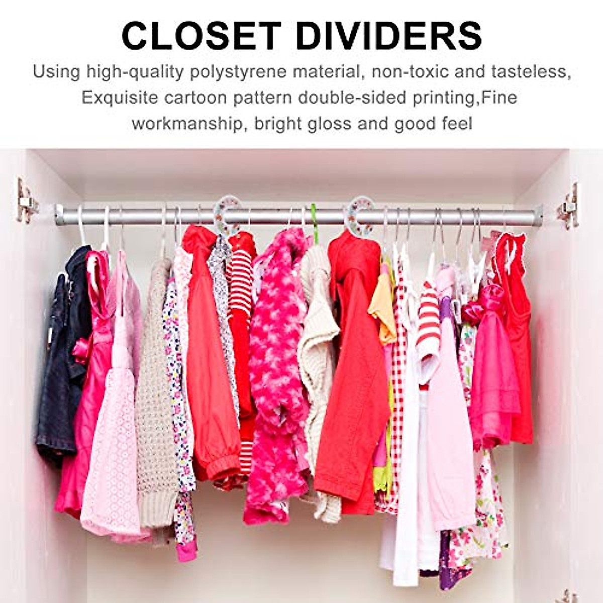 Baluue 24pcscloset Nursery Bedroom Shelf Months or Shelves to Toddler Cartoon Boy Wardrobe Size Age for Flowers from Clothing - Newborn Floral Round Clo Hangers Organizers Printed Infant