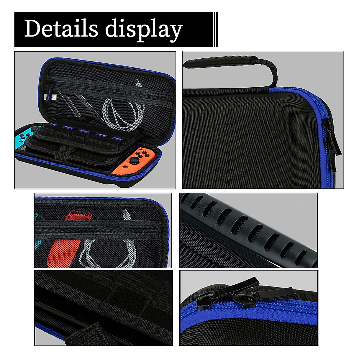 Widfre Carry Case for Nintendo Switch Console & Accessories, Hard Travel Case Compatible with Switch, Portable Carry Case with Handle, Dual Zippers, Bag for Game Storage Accessories