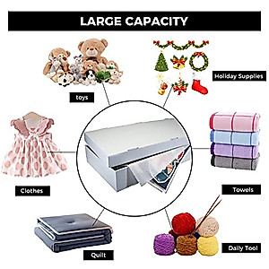 Lineco, Under Bed Storage Bins, Large Capacity Box with Lid, Archival Storage Containers for organizing Wedding Dress, Quilts, Gowns, Family Heirlooms, forever Keepsake Garment Box, 40x18x6 Inch