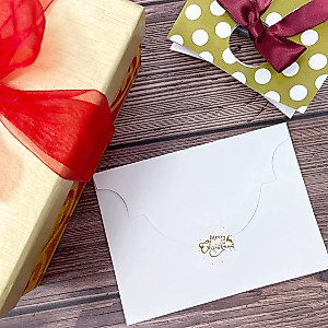 allydrew Christmas Stickers Label Roll, Holiday Stickers for Sealing Cards, Envelopes, Gift Boxes, Festive Party Favors (500 pcs), (Gold Foil) Merry Christmas