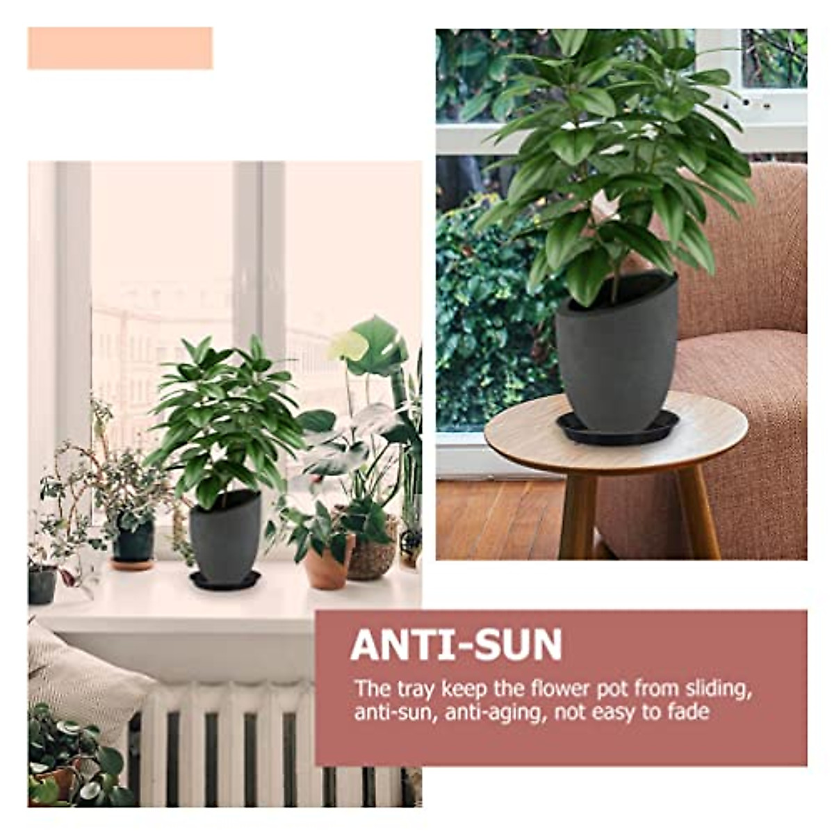 Happyyami 25Pcs Water Tray Plastic Flowerpot Bases Potted Plant Trays Flower Pot Water Base Succulents Nursery pots Plant Pot Saucer Nursery Plant pots Flower Pot Trays faceplate Round