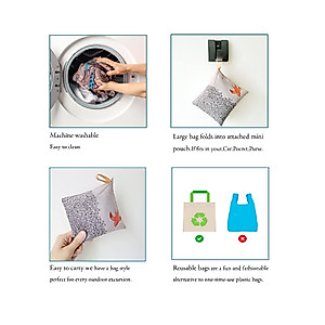 Found Notice Artistic Painting Style Reusable Grocery Bags - Foldable, Durable, and Easy to Clean - Perfect for Shopping, Travel, and Kitchen Groceries Gift Tote Bag - Set of 4