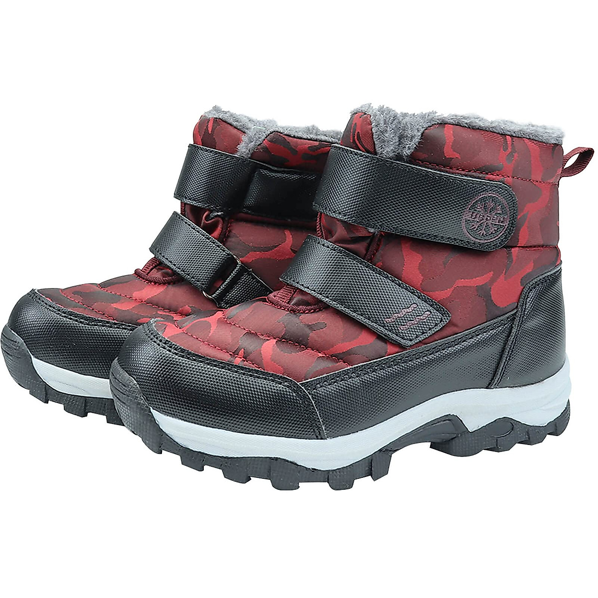 UBFEN Boys Girls Snow Boots Kids Winter Warm Outdoor Slip Resistant Cold Weather High Top Shoes Size 10.5 Little Kid