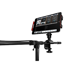 IK Multimedia iKlip 3 Tablet Holder for mic Stands, fits iPad and Android Tablets Between 7" to 12.9" with an Adjustable 360° Swivel and Soft-Touch fit