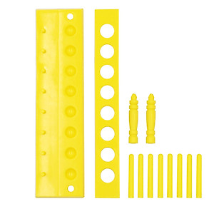 Plastic Test Tube Stand, 2 Pieces Yellow Tube Holder Rack for Laboratory, Detachable, 20mm Hole Diameter (8 Hole)