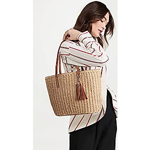 YXILEE Straw Bags For Women | M Size Travel Straw Totes Bag Woven Summer Handmade Shoulder Bag Handbag