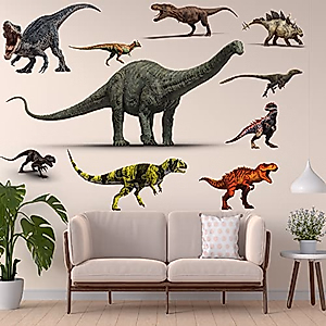 Dinosaur Wall Decals Large Size Vinyl Self-Adhesive Dinosaur Wall Decals Safe Waterproof for Boys Kids Adult Bedroom Living Room Nursery Classroom Bathroom Home Decoration(15.7"X31.4")