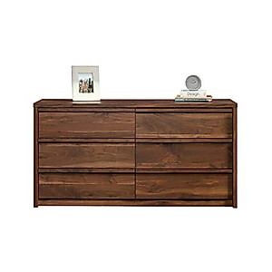 Sauder Harvey Park Dresser, L: 60.71" x W: 17.48" x H: 31.06", Grand Walnut Finish