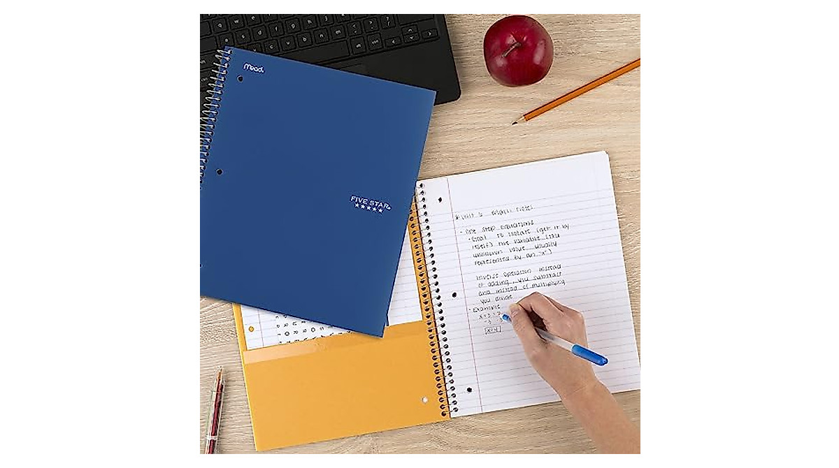 Five Star Spiral Notebooks + Study App 6 Pack | College Ruled, Water ...