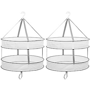 Homoyoyo 2pcs Holder Organizer Swimsuit Round Underwear -Tiers cm Windproof Clothes for Mesh, Tier Collapsible - Dryer Foldable Net Sweater Mesh Sweaters Hanger Multipurpose Rack Socks