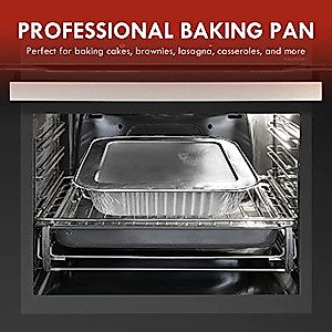 ZALAXY 8" Square Disposable Aluminum Cake Pans with Lids, Foil Pans Food Containers Perfect for Baking Cakes, Cooking, Roasting, Homemade breads (20 Pack)