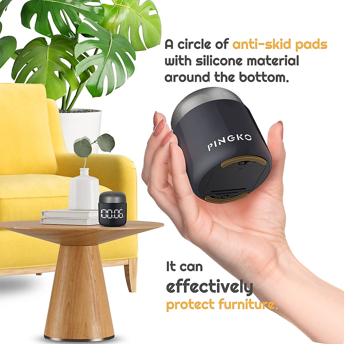 PINGKO Digital Kitchen Timer for Cooking - Visual Countdown Alarm Timers Small with Battery Loud Sound Large LED Display - Cute Baking Timers for Oven Food Classroom Desk Home Office Reading Bedroom