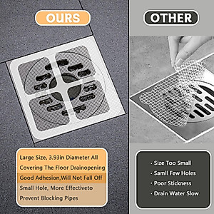 Obfuscate 50PCS Disposable Shower Drain Hair Catcher Mesh Stickers Bathroom Drain Hair Catcher for Bathroom, Laundry, Kitchen,Bathtub,Sink Square Shower Drain Mesh Sticker