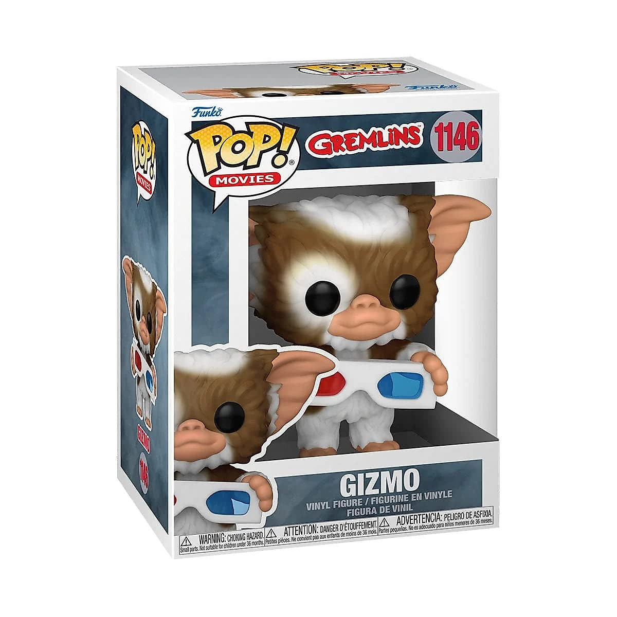 POP Gremlins - Gizmo with 3D Glasses Funko Vinyl Figure (Bundled with Compatible Pop Box Protector Case), Multicolor, 3.75 inches