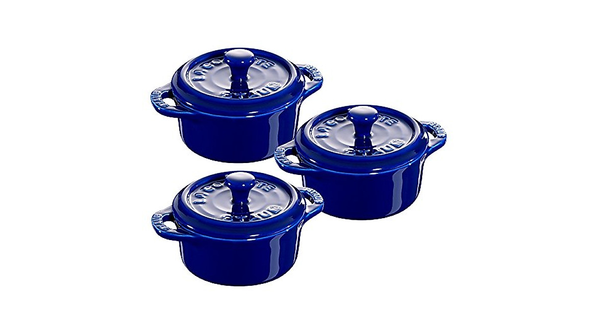 STAUB Mini Dutch Oven Set - Stylish Dark Blue Cocottes